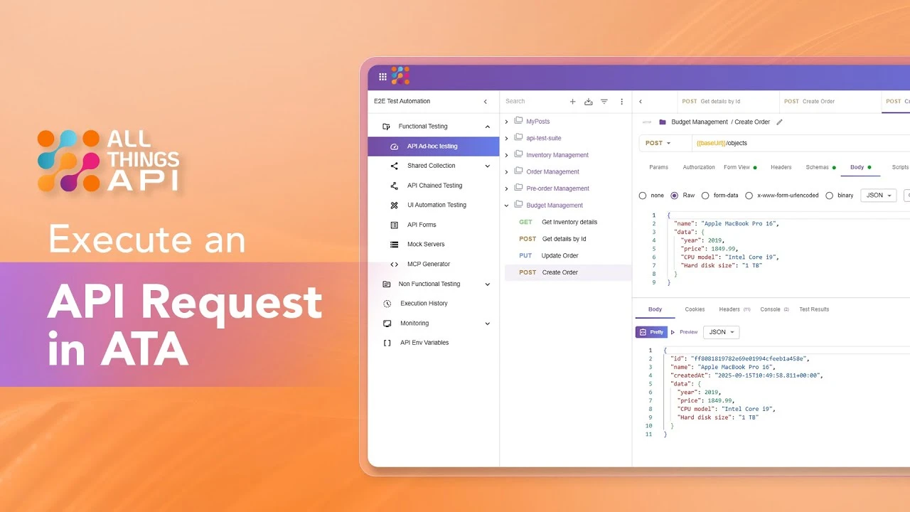 How to execute an API request in ATA - ATA
